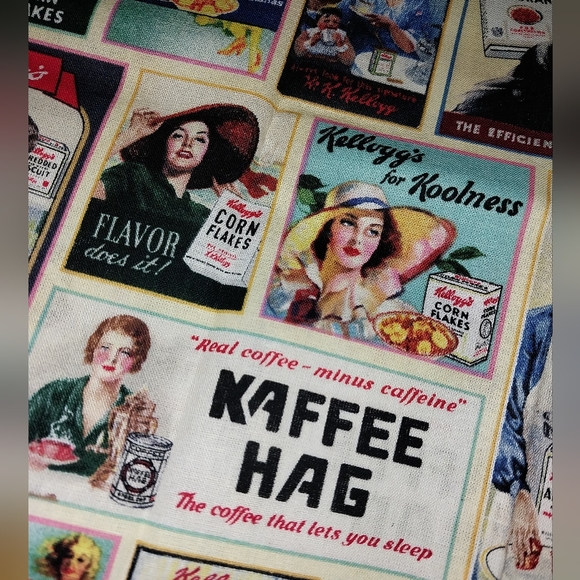 Kelloggs | Other | Kelloggs Retro Kaffee Hag Corn Flakes Fabric Swatch ...
